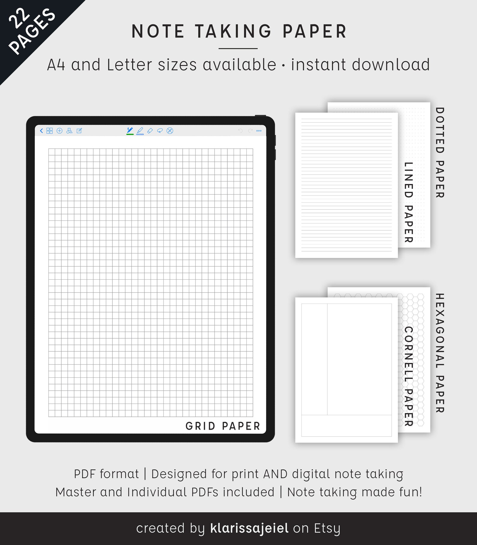 Note Taking Paper - klarissajeiel